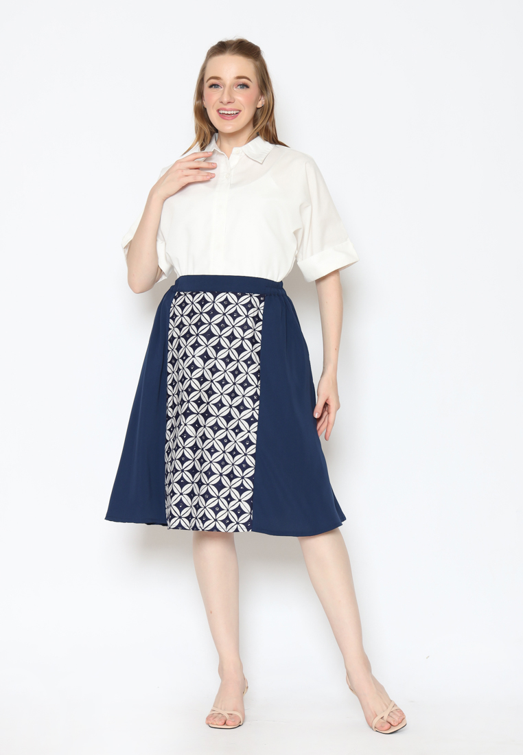 Vivian Skirt Navy - Bhatara Batik